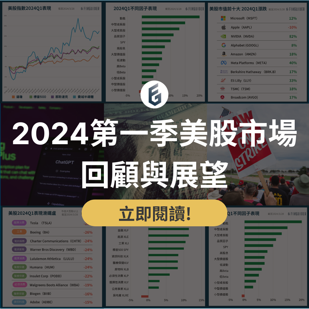 【訂閱專屬】一文看懂 2024Q1 美股表現，輸家贏家有哪些？下一季什麼趨勢值得關注？ | FinGuider 美股資訊網